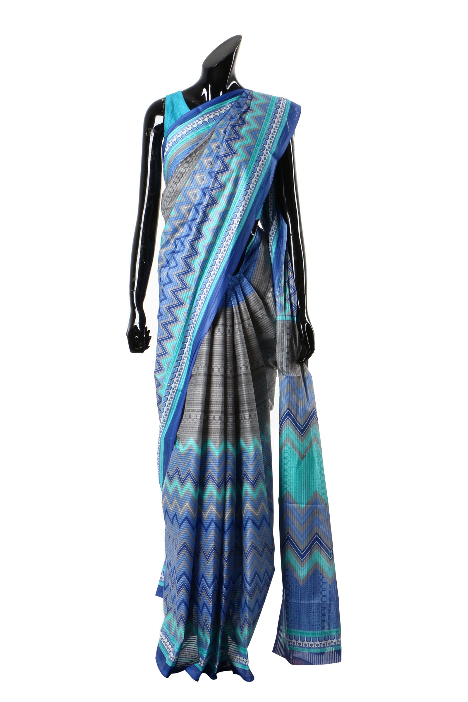 Geometric Floral Print Sari